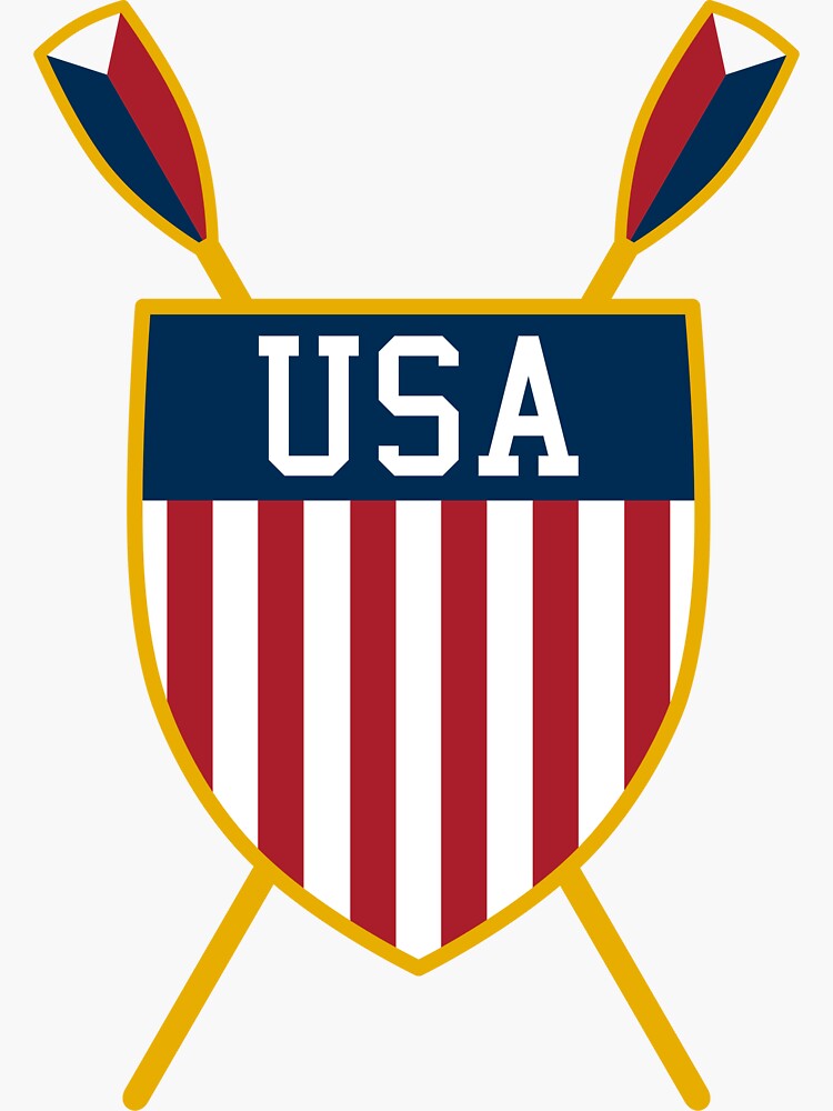 "United States Rowing Emblem (Gold Trim)" Sticker for Sale by NewmsOne ...