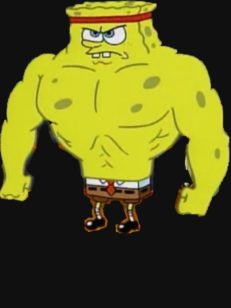 "Buffed strong spongebob big hands muscular angry spongebob" T-shirt ...