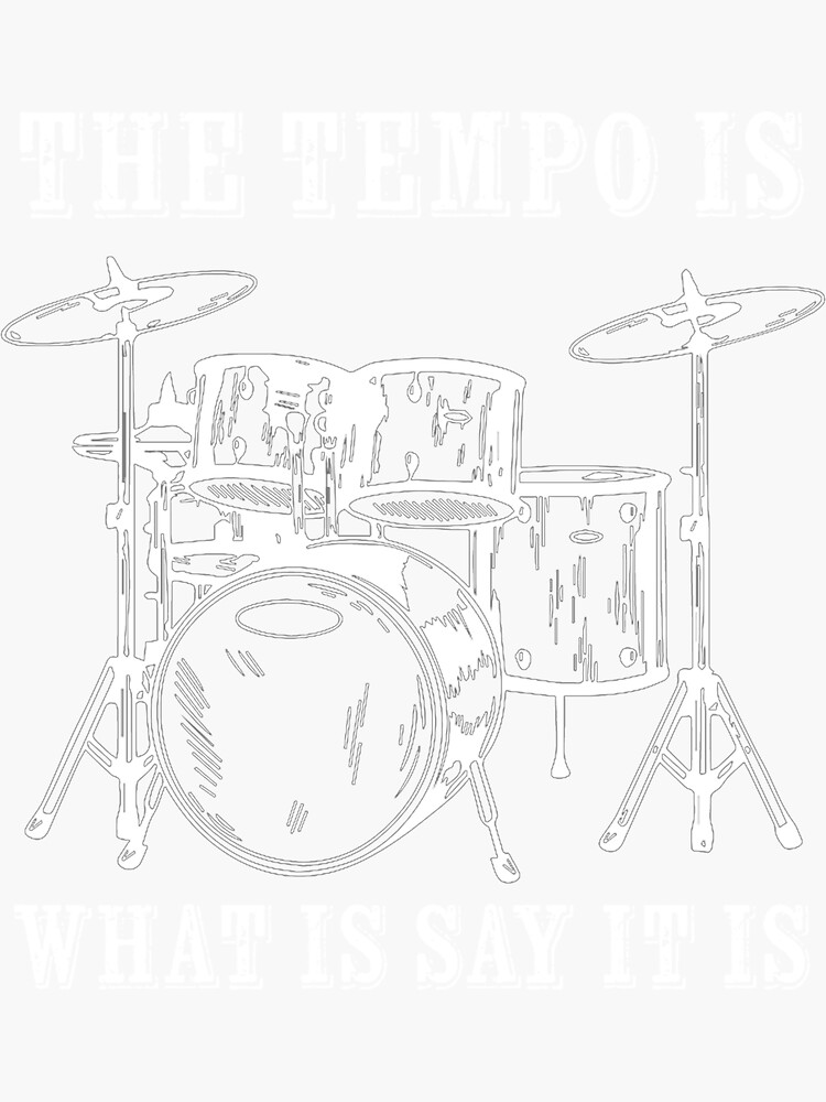"tempo music band percussion drum White" Sticker for Sale by emellyrce ...