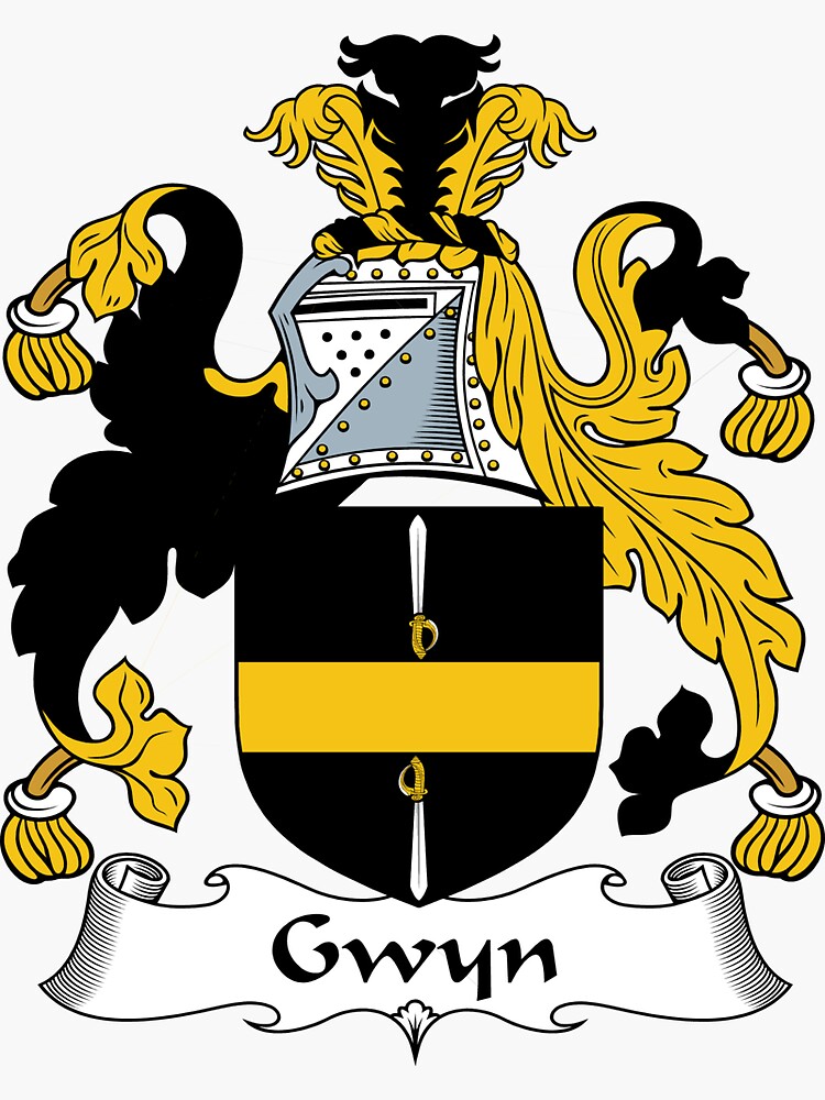 "Gwyn or Gwynne" Sticker by HaroldHeraldry | Redbubble