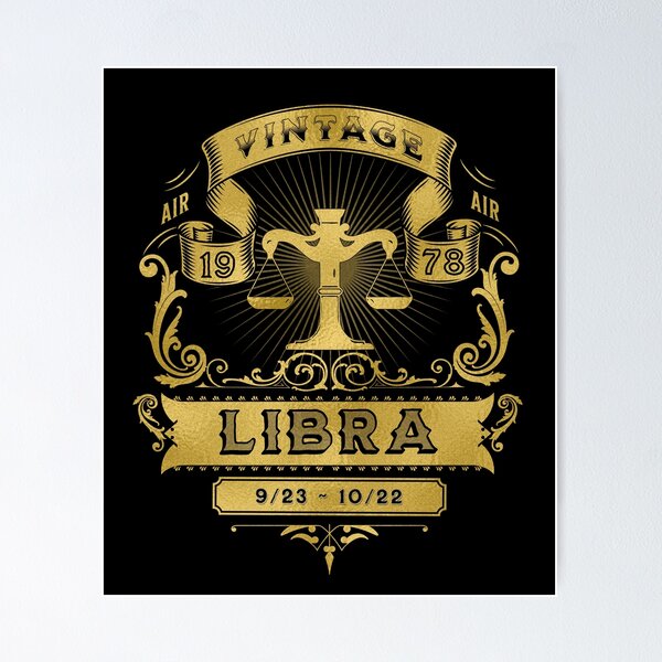 "The Zodiac Sign of Libra Golden Vintage 1978" Poster for Sale by ...