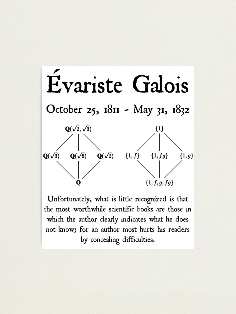 Lámina fotográfica «Evariste Galois Matemáticas Educación Conocimiento ...