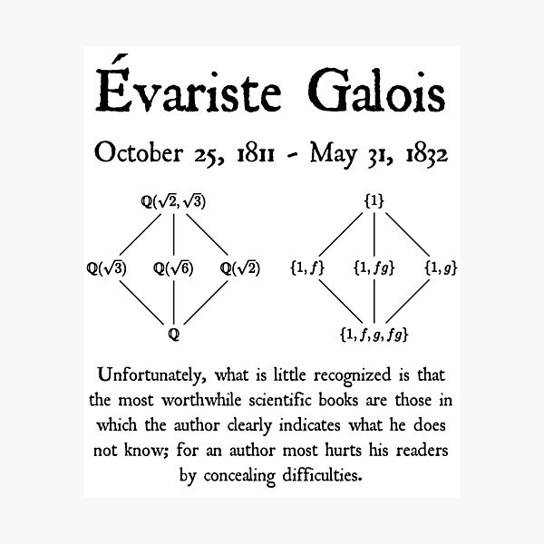 Lámina fotográfica «Evariste Galois Matemáticas Educación Conocimiento ...