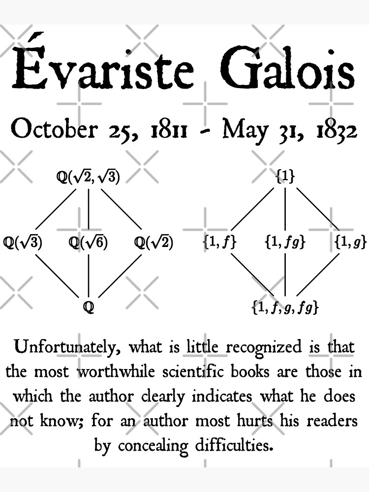 Pegatina «Evariste Galois Matemáticas Educación Conocimiento Cita ...