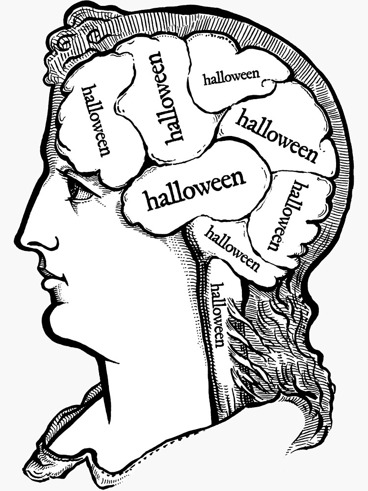 "Halloween on the Brain" Sticker for Sale by Socket-Founder | Redbubble