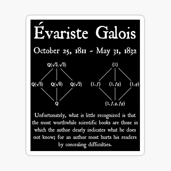 "Evariste Galois Mathematics Education Knowledge Quote Vintage Math ...