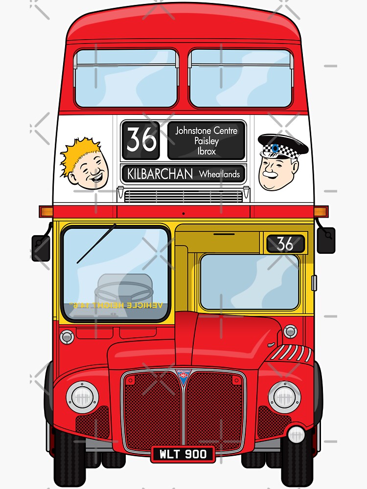 "Clydeside Scottish JC10 Routemaster RM900 WLT900 Comic Advert Illustration Classic, RETRO ...