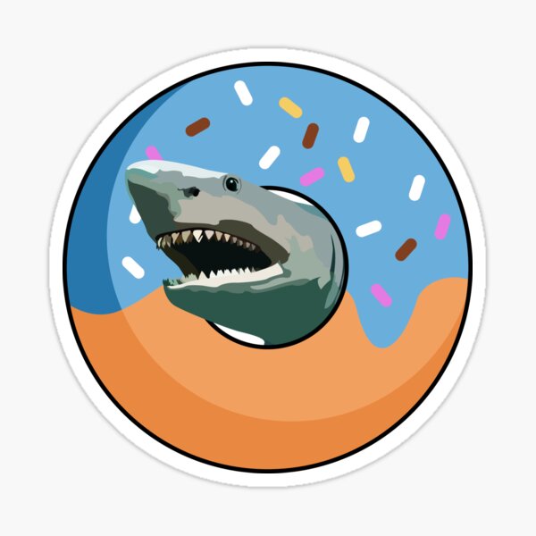 "My donut shark drawing" Sticker for Sale by Blondiabshop | Redbubble
