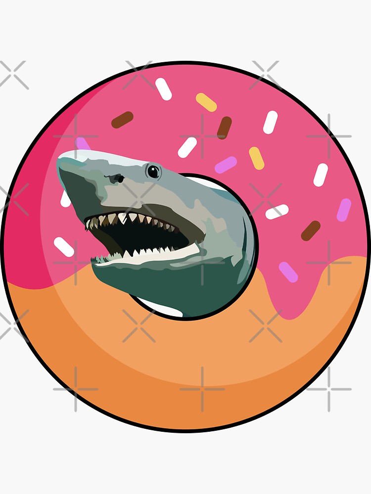 "My donut shark drawing" Sticker for Sale by Blondiabshop | Redbubble