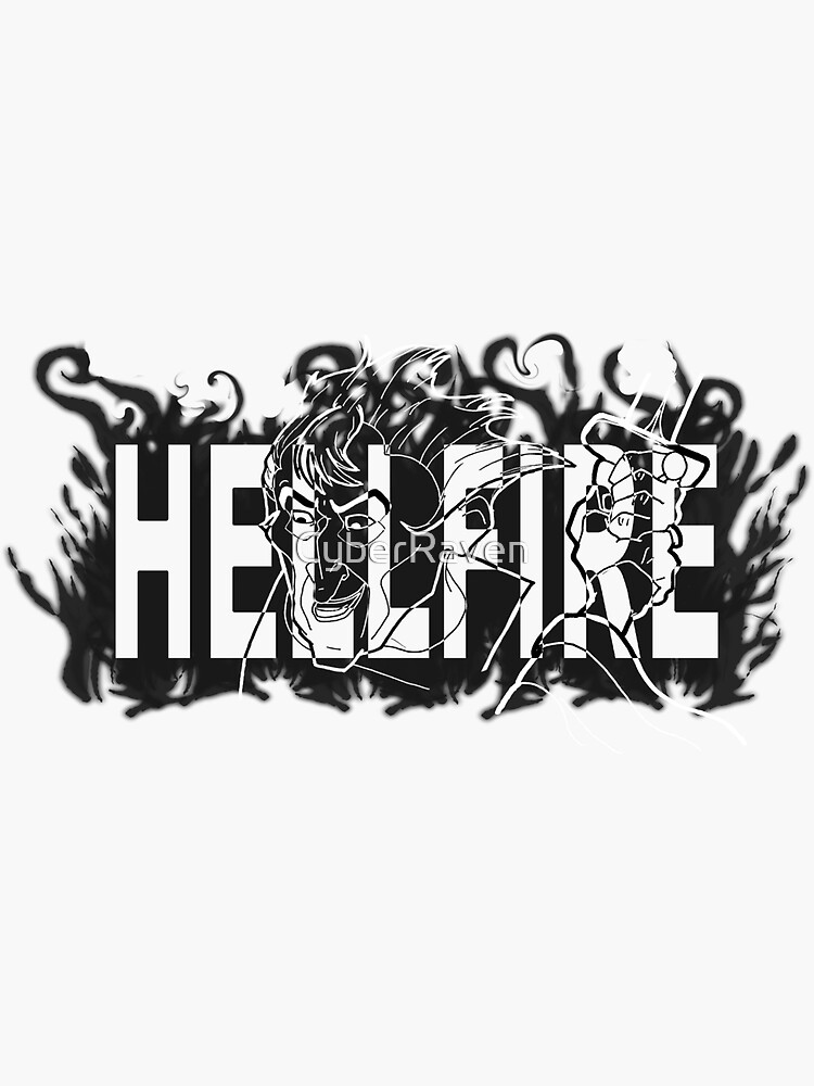 "Hellfire Graphic (black and white)" Sticker for Sale by CyberRaven ...