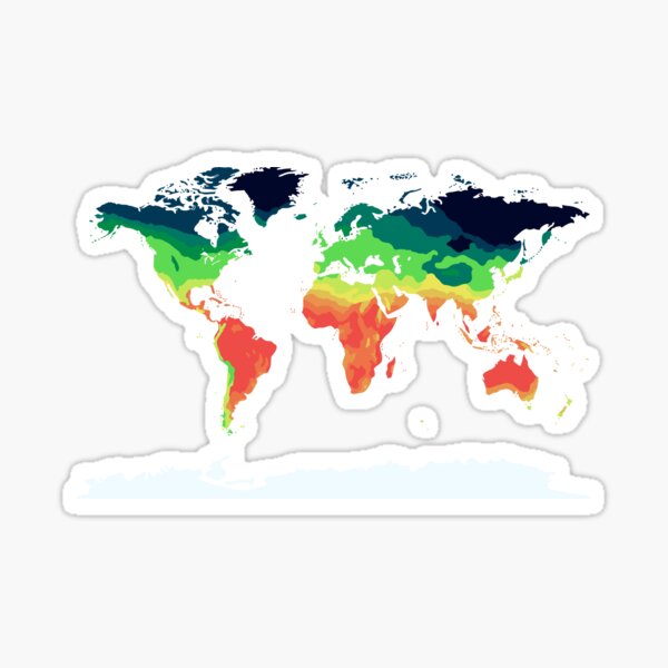 "Map of The World Colored" Sticker for Sale by Seardcherries | Redbubble