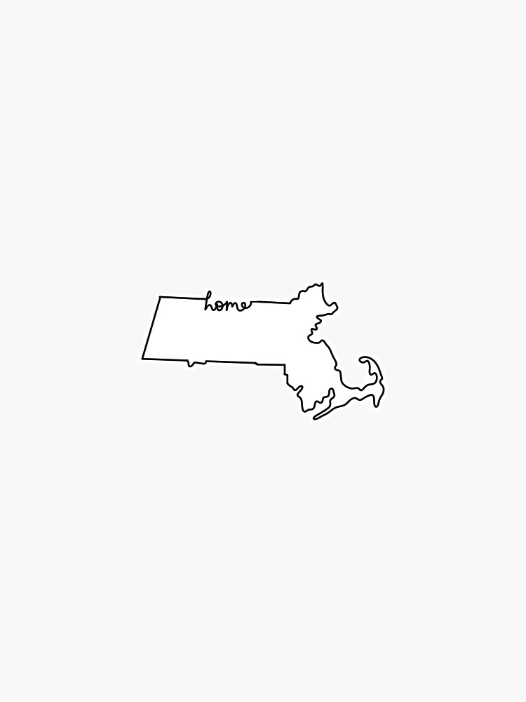 "Massachusetts Home State Outline" Sticker for Sale by Dr3amsInInk ...