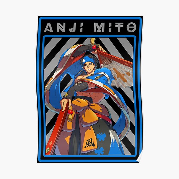 Guilty Gear Anji Mito Poster For Sale By Recblack Redbubble