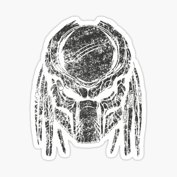 "Predator - Grunge Face" Sticker for Sale by Click-Tees | Redbubble