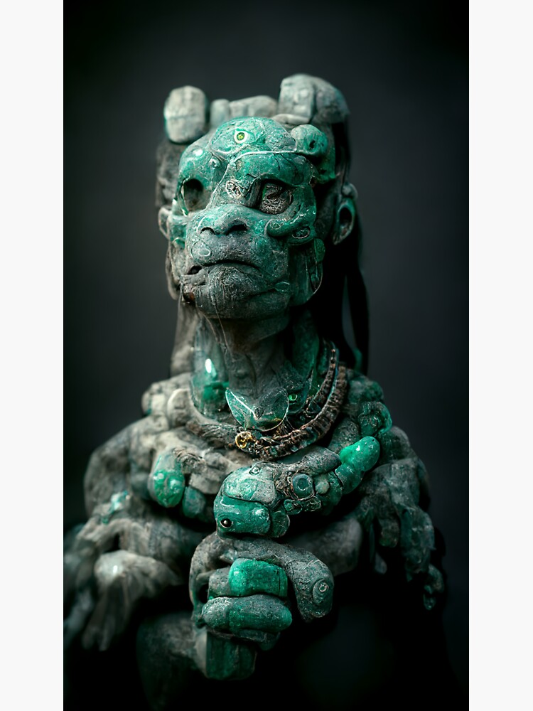 "Mayan Jade Statue " Sticker for Sale by BNowakArt | Redbubble