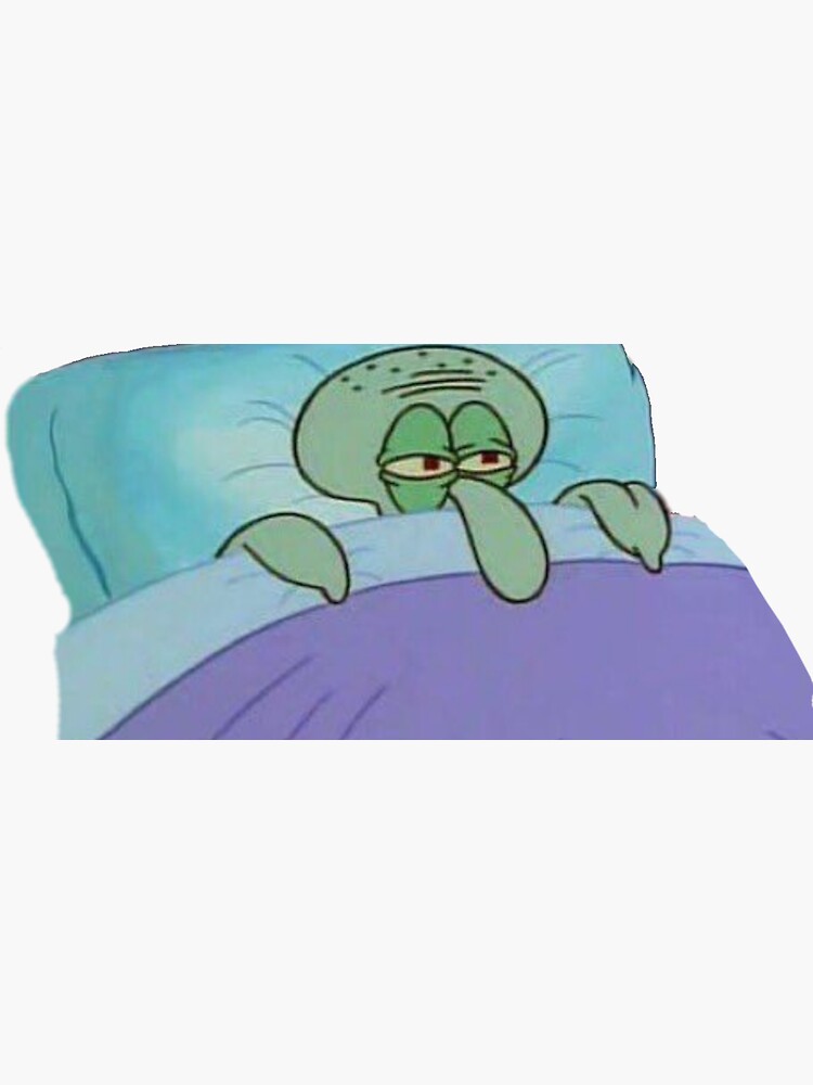 "Sleeping Squidward SpongeBob Aesthetic Meme Sticker" Sticker for Sale ...