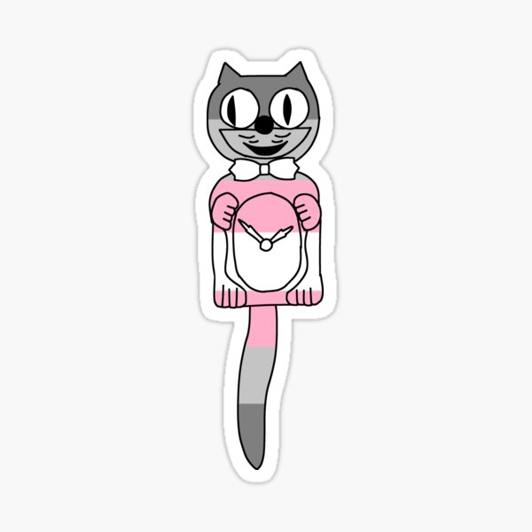 "Demigirl Cat Clock" Sticker for Sale by sproutsofart | Redbubble