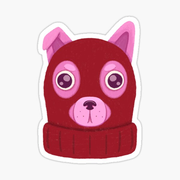 "Pink Puppy Dog Robber" Sticker for Sale by thingsbytristen | Redbubble