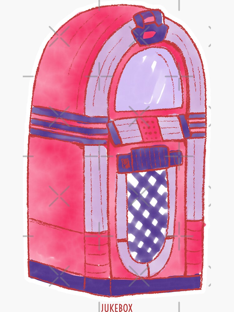 "Cute 50's Jukebox watercolor illustration" Sticker for Sale by ...