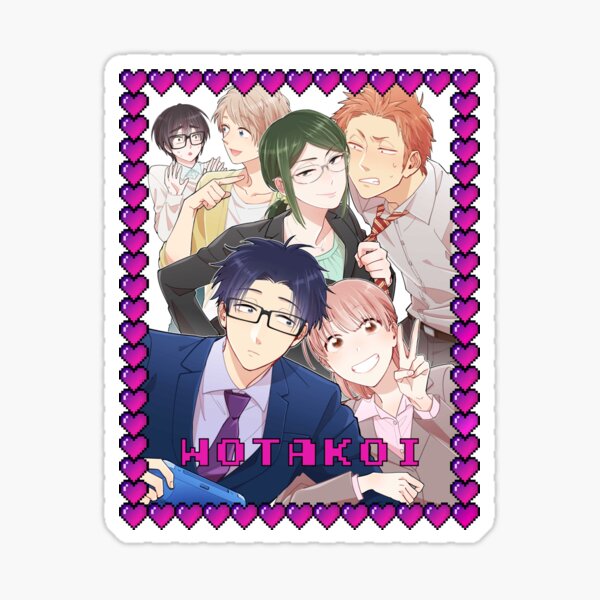 "Wotakoi Pixel Love" Sticker for Sale by epinkb | Redbubble