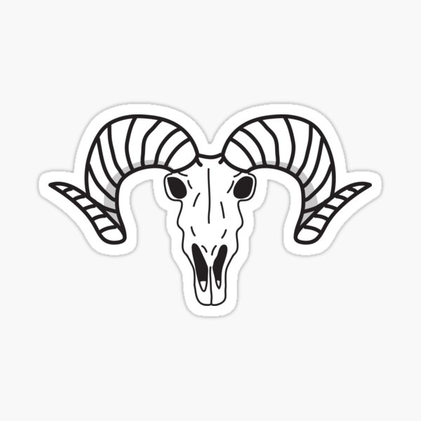 " Simple cartoon ram skull " Sticker for Sale by LB-Clothes | Redbubble