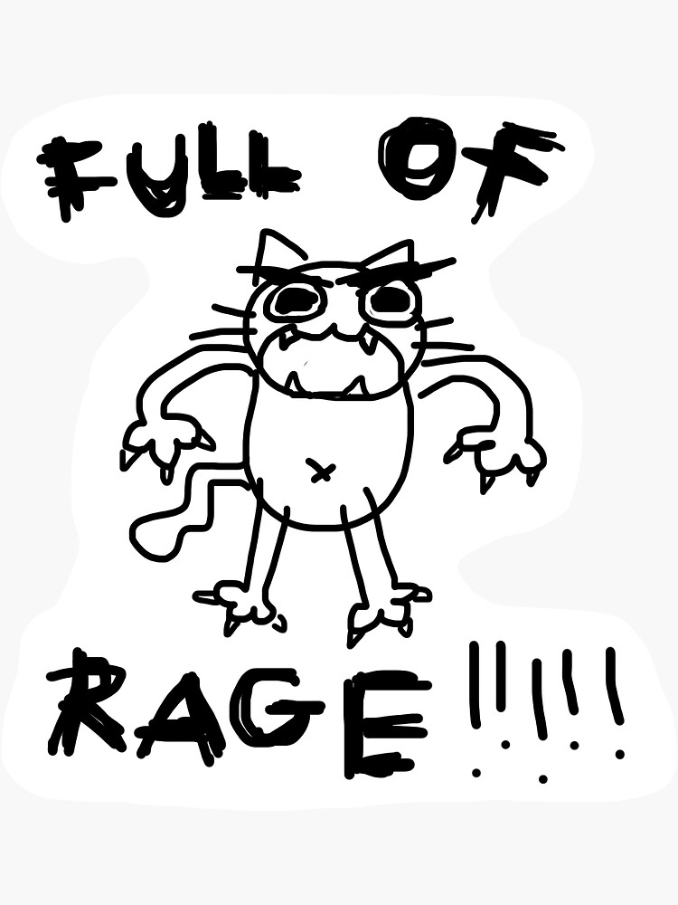 "full of rage cat" Sticker for Sale by wafflesandtoest | Redbubble