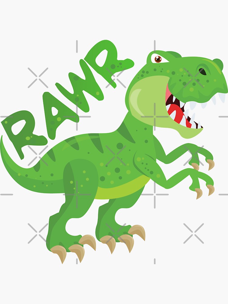 "RAWR CUTE T-REX DINOSAUR" Sticker for Sale by lukas69graphic | Redbubble