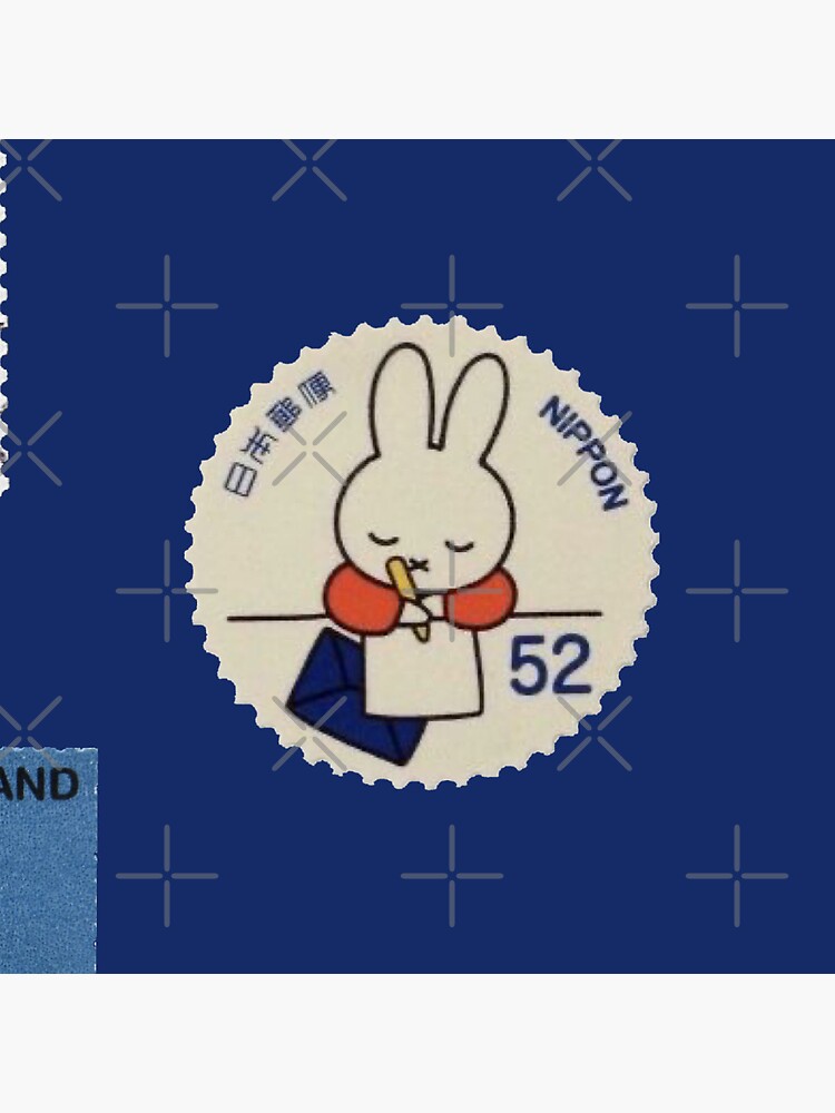 Vintage Cute Japanese Bunny Stamps Sticker Pack Pin Button