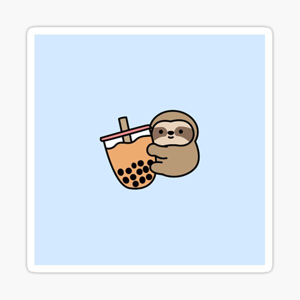 "Sloths hugging bubble tea" Sticker for Sale by Haruu14 | Redbubble