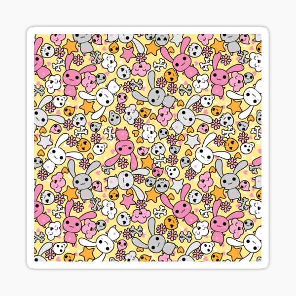 "Rabbit pattern" Sticker for Sale by Raoyo | Redbubble