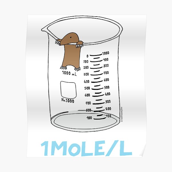 Póster «Química 1 Mol por Litro por Mole o Día de Avogadro_s» de ...
