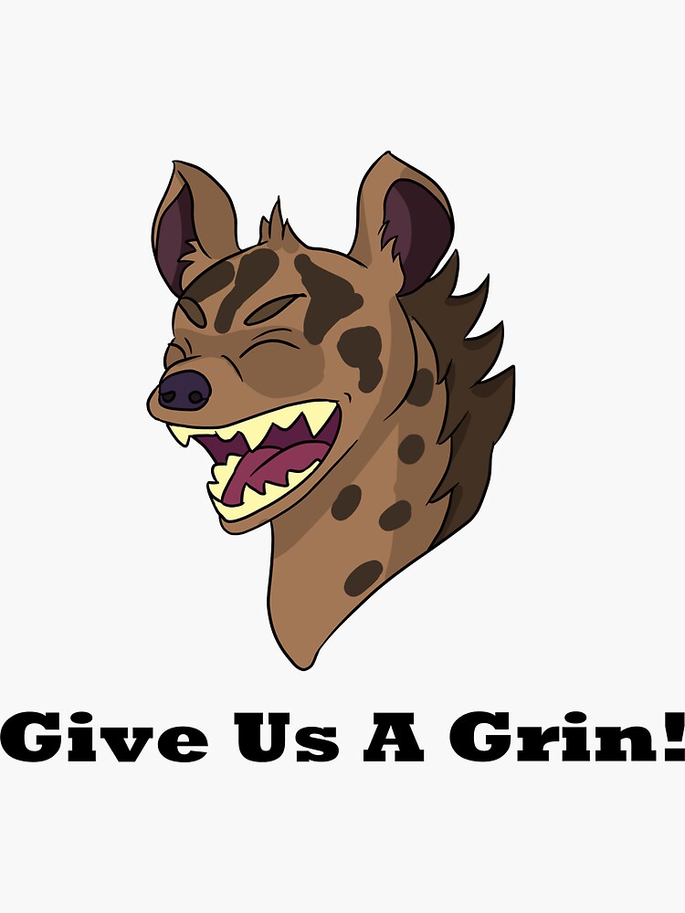 "Give Us A Grin!" Sticker for Sale by ChronicCrafting | Redbubble