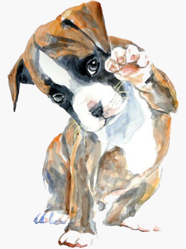 Pegatina «Perro saludando - Ilustración de perro saludando por ...