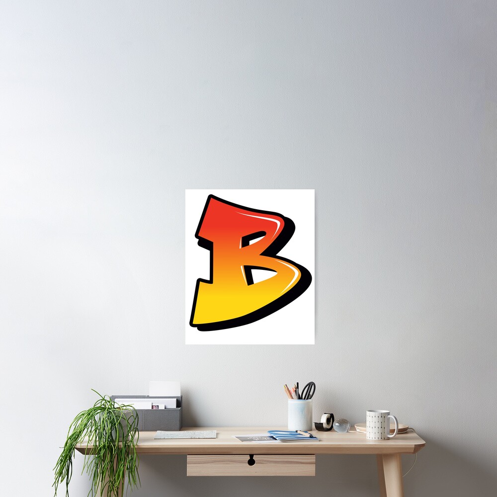 "Graffiti letter b, gradient colors" Poster for Sale by ramonparaiba ...