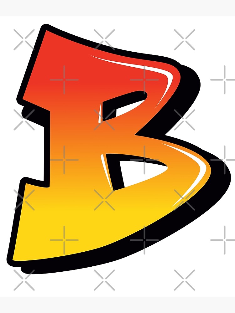 "Graffiti letter b, gradient colors" Poster for Sale by ramonparaiba ...