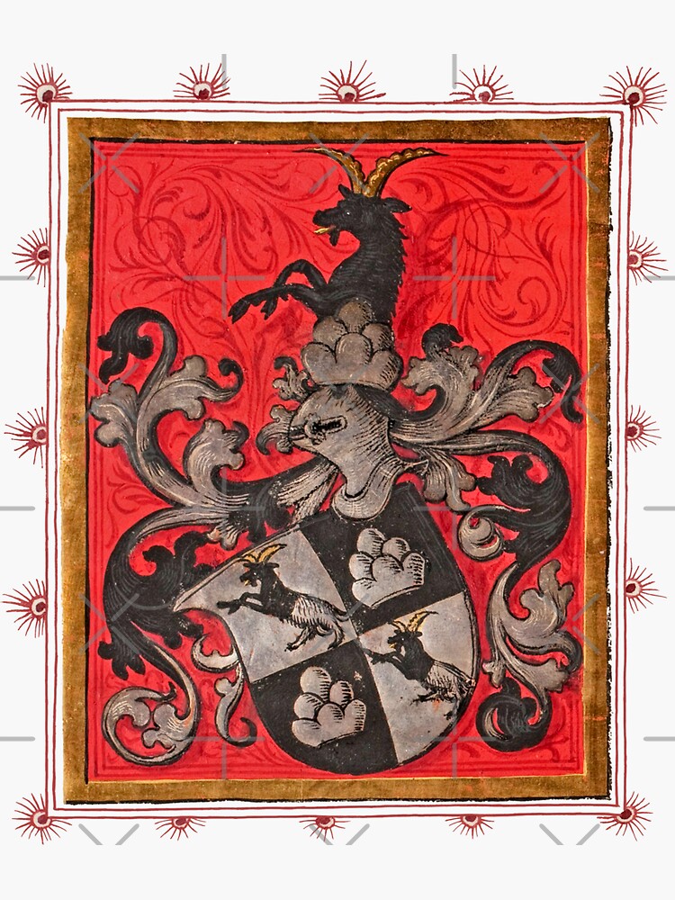 "Rampant Goat Heraldry Crest" Sticker for Sale by ebrawne | Redbubble