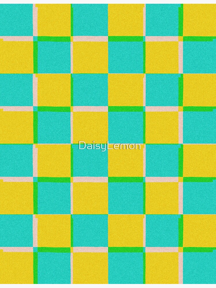 "Turquoise and Yellow Checkerboard Pattern " Sticker for Sale by ...