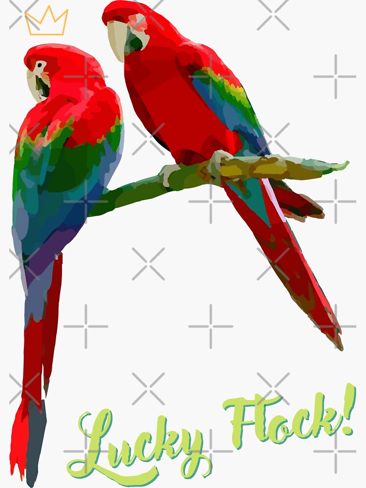 "Lucky Parrot Couple pun" Sticker for Sale by LoveBubbleRush | Redbubble