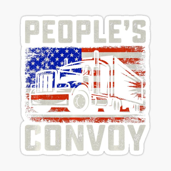 "The People's Convoy America Truckers Freedom Convoy USA" Sticker for ...