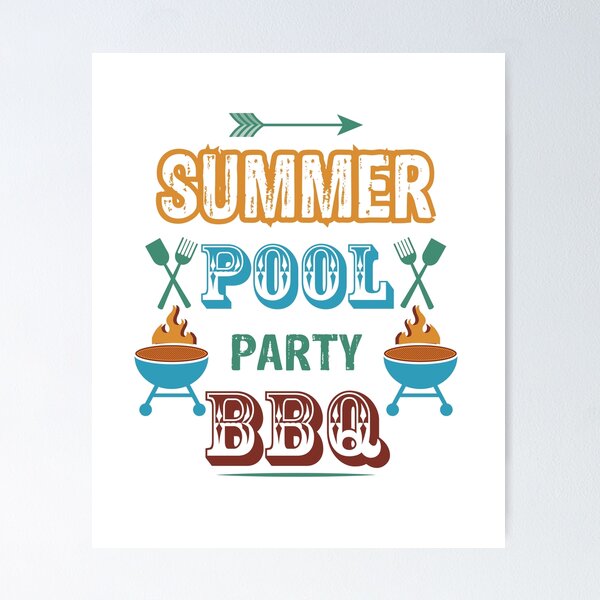 Bbq Party Clipart Poster