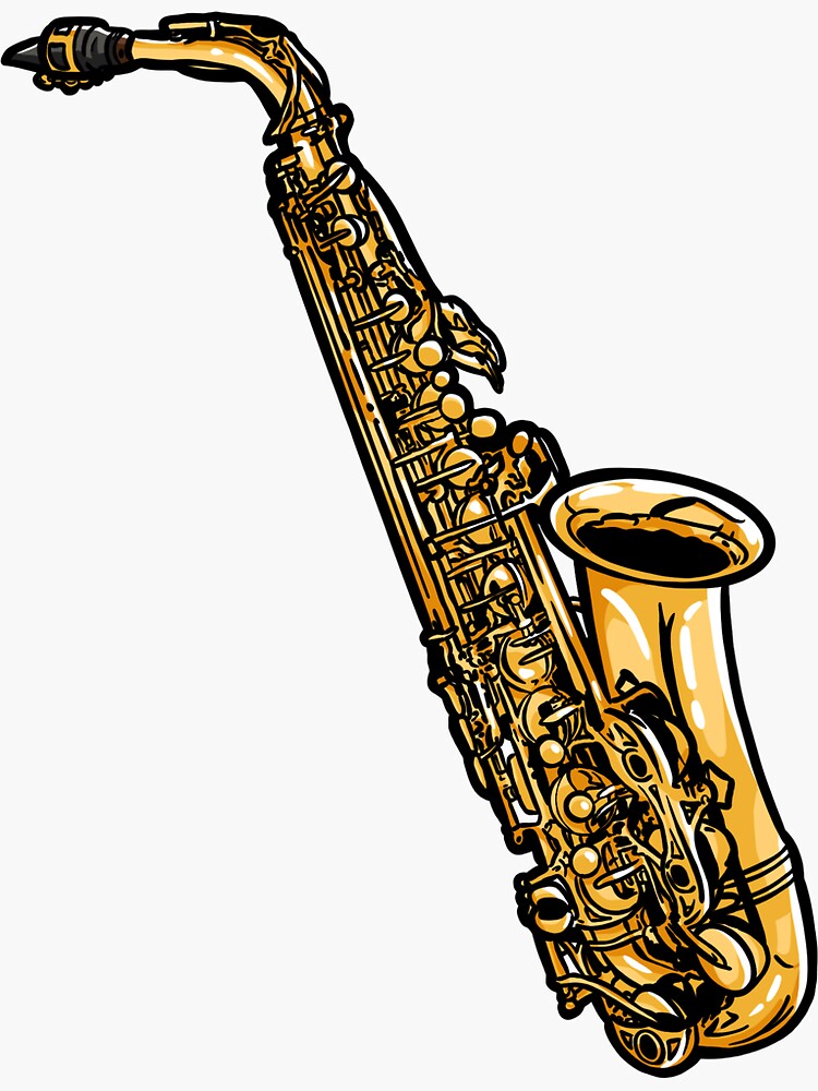 "Golden Alto Sax" Sticker for Sale by baikaco | Redbubble
