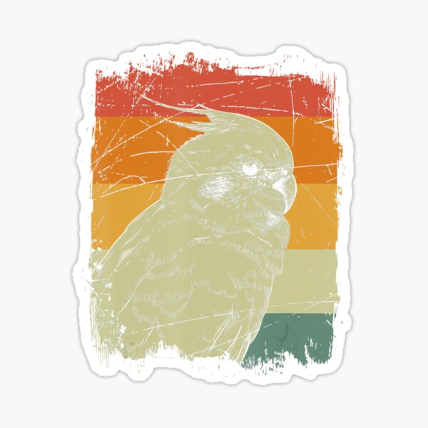 "Retro Bird Watching Birding Animal Birdwatcher Cockatiel" Sticker for ...
