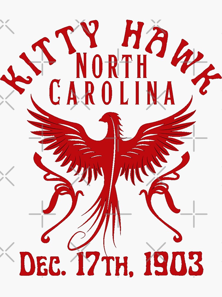 "Art Nouveau Wright Brothers Kitty Hawk First Flight Tribute - Red ...