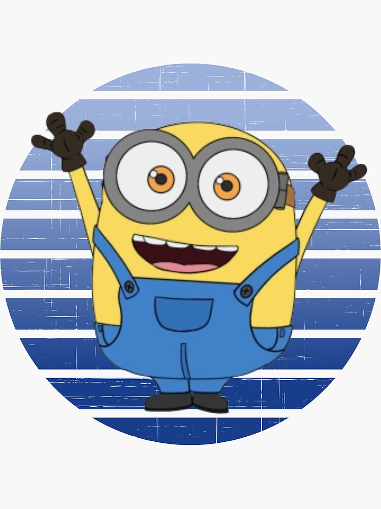 "Minions Yay Blue Sunset" Sticker for Sale by purplepeppers | Redbubble