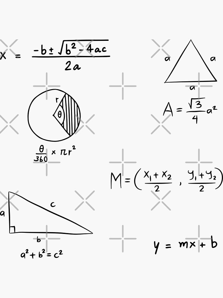 "Math equations and formula quadratic equation, area of sector ...