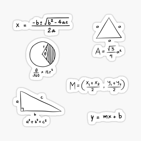 "Math equations and formula quadratic equation, area of sector ...