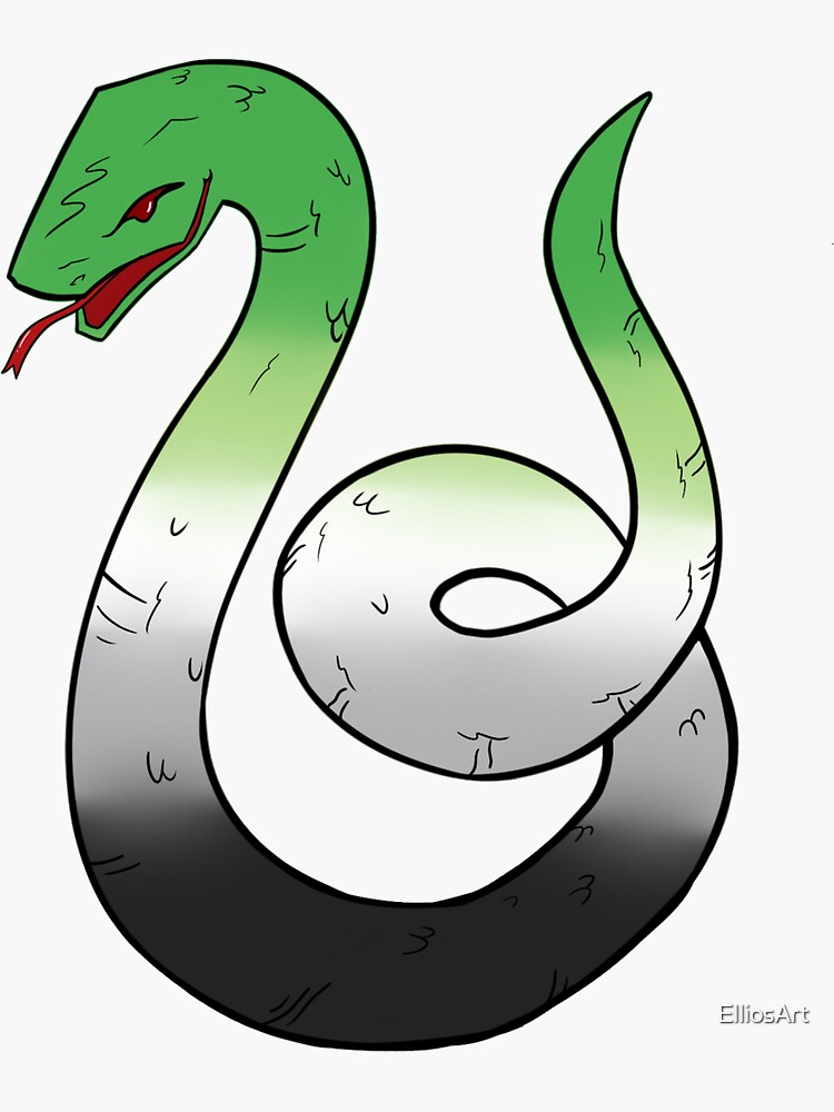 "Aromantic Snake " Sticker for Sale by ElliosArt | Redbubble