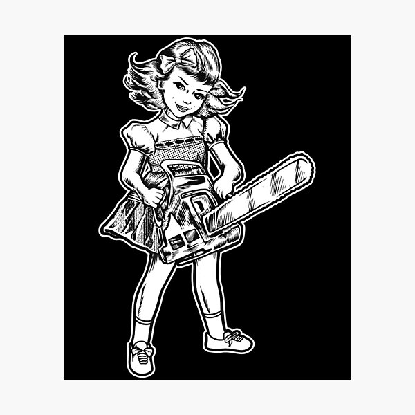 "Chainsaw Girl, Goth Punk Emo Netter böser Horror-Fan" Fotodruck von ...