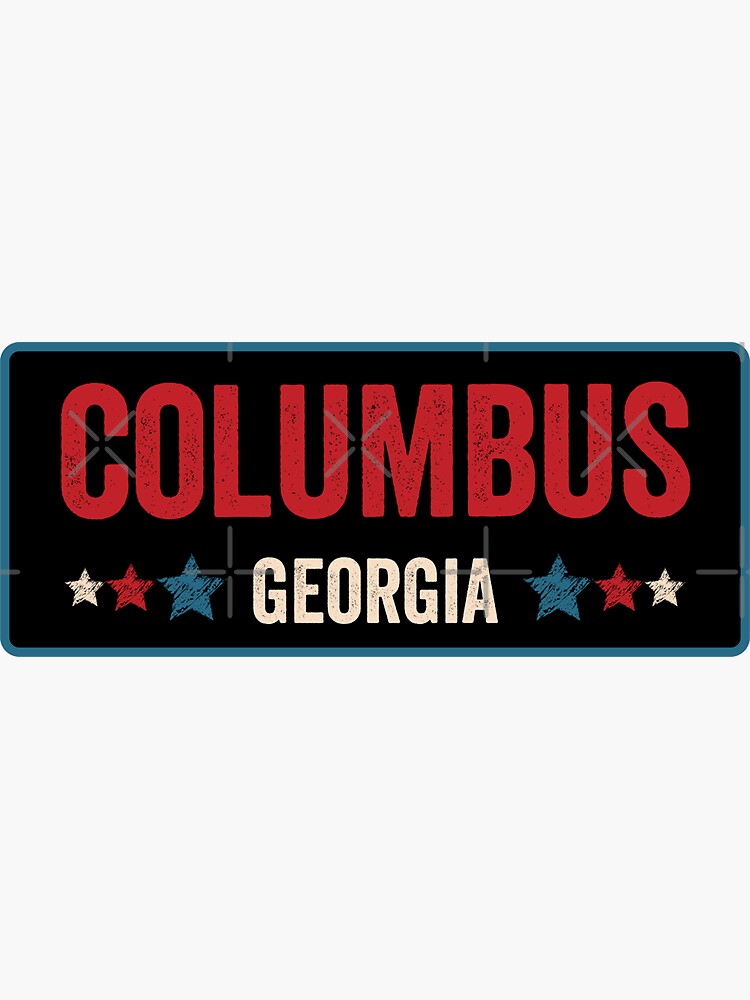 "Columbus Georgia US Typography Distressed Design" Sticker for Sale by ...