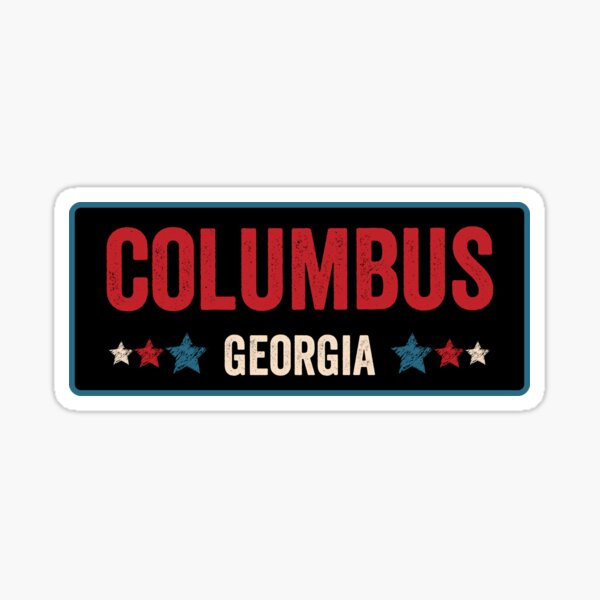 "Columbus Georgia US Typography Distressed Design" Sticker for Sale by ...